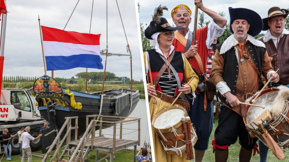 In Beeld: Terug naar VOC-tijd met tewaterlating speeljacht van plastic - NH Nieuws